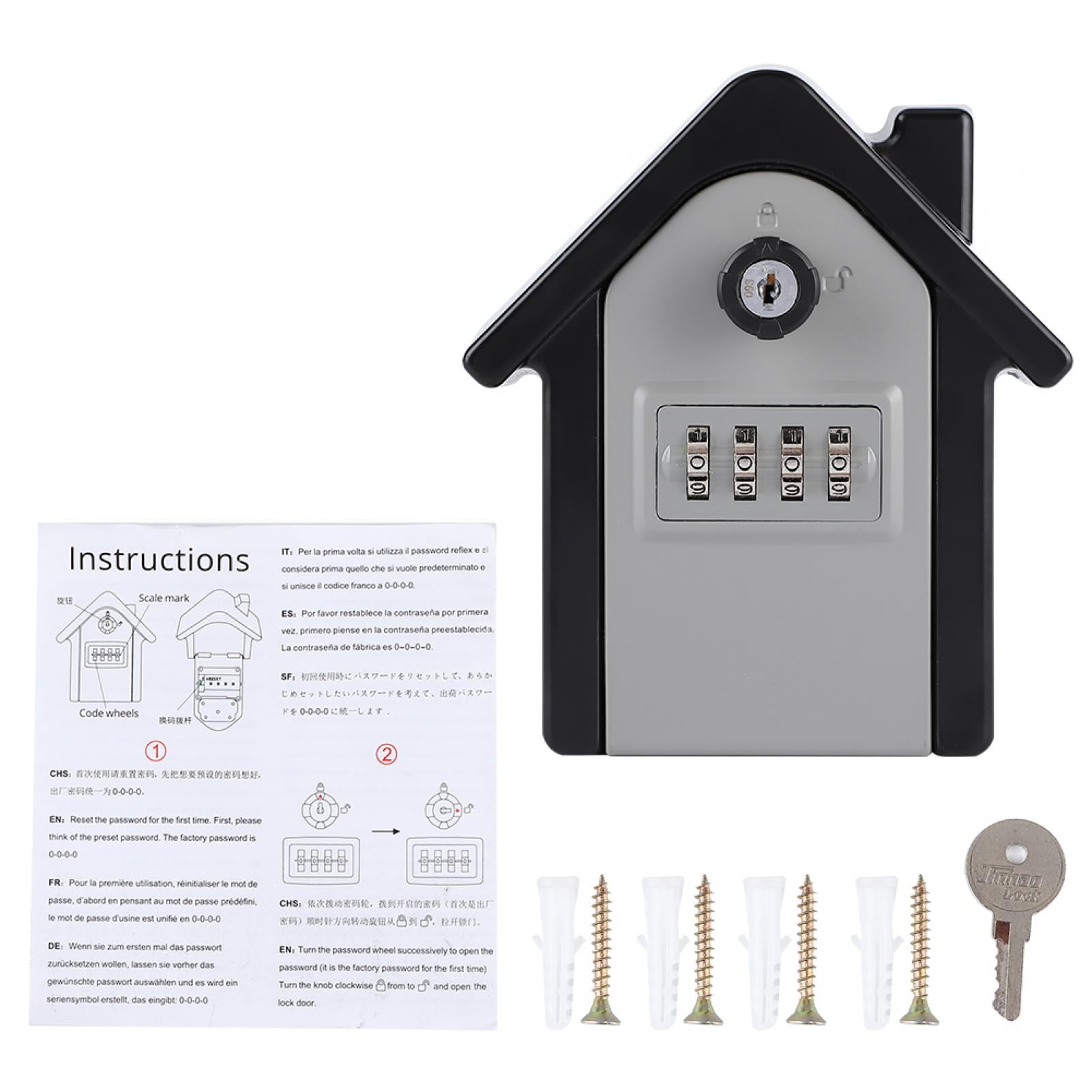 Nololo Eddwiin Key Box - Wall?Hanging Zinc Alloy Anti?Thief 4?Digit ...