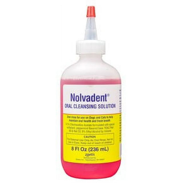 Nolvadent Oral Cleansing Solution for Dogs and Cats - 8 fl. oz (236 ml ...