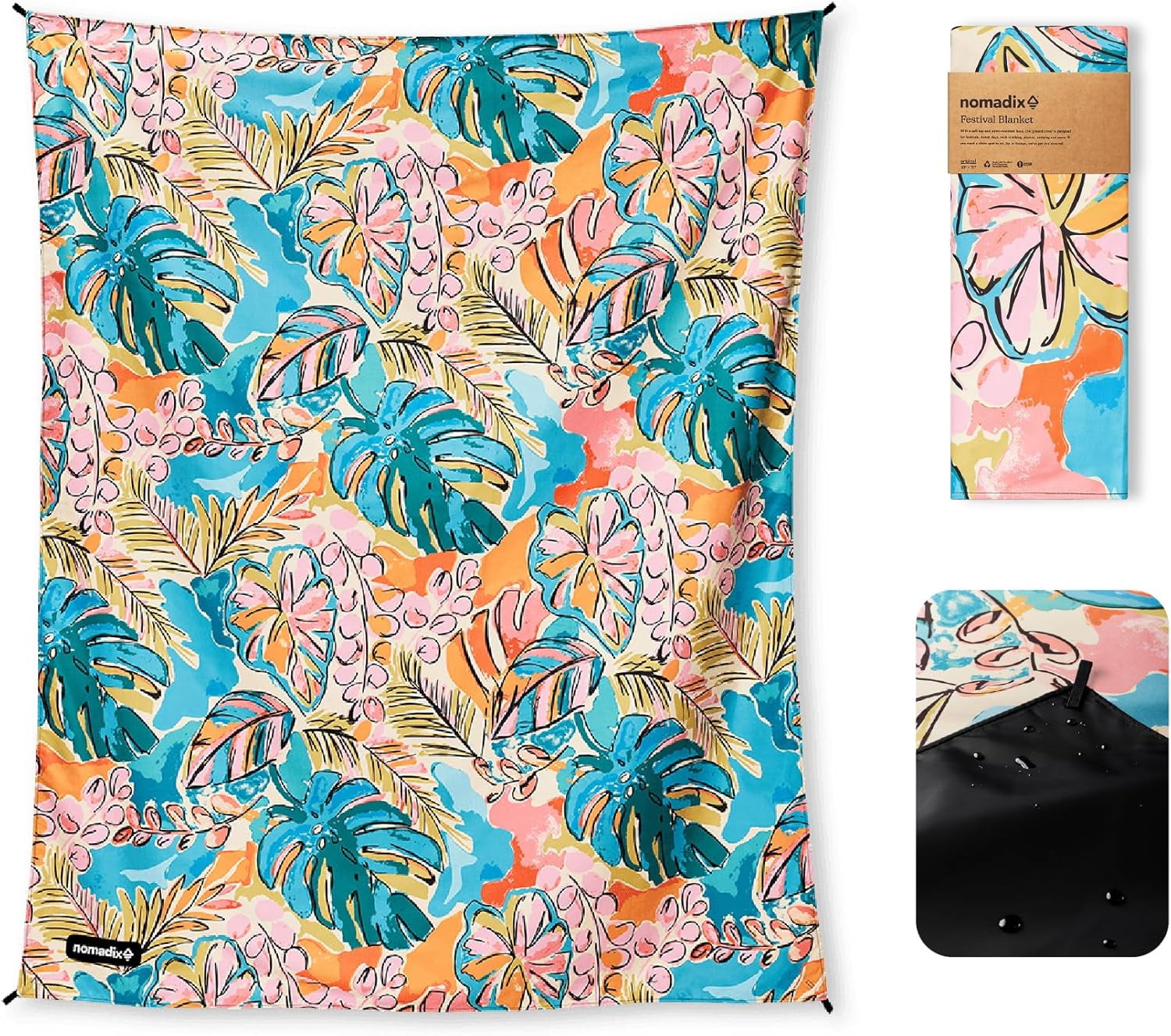 Nomadix Festival Blanket - Perfect for Picnics, Camping, & Lawn Seating ...