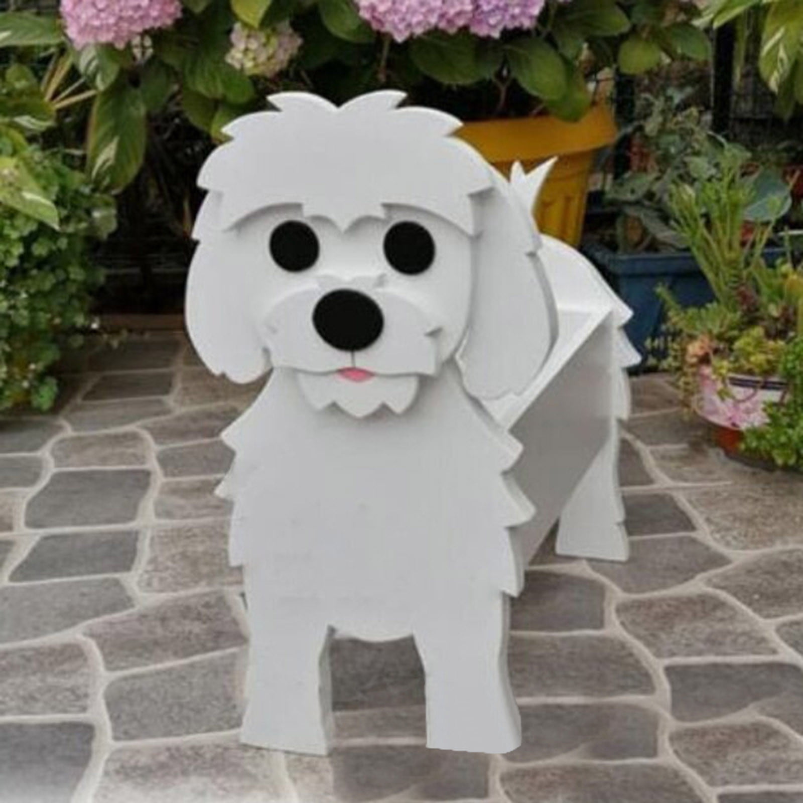 Nomeni Animal Shaped Wood Dog Planter Pot with Detachable Design ...
