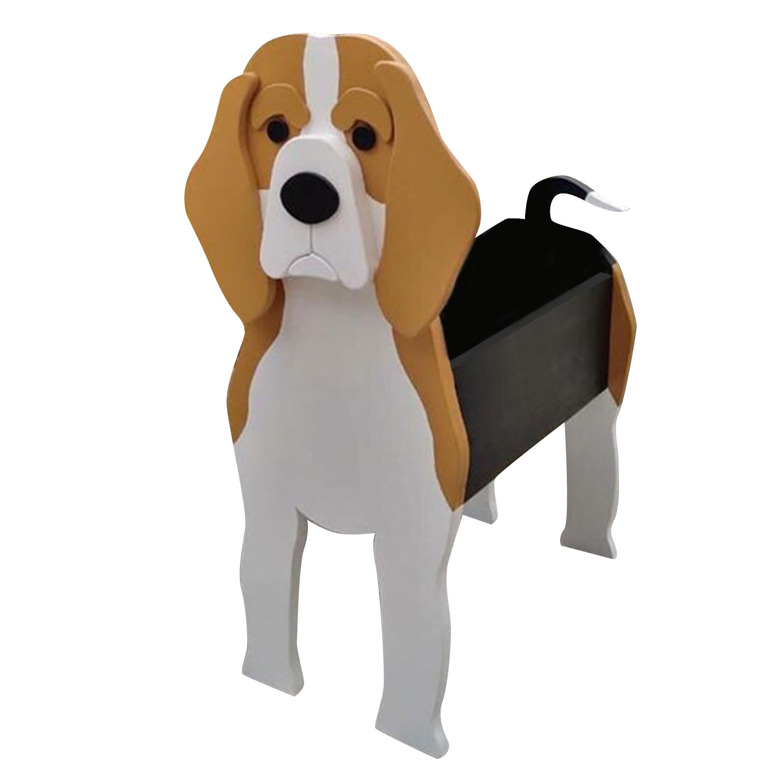 Nomeni Cute Dog Wood Plant Pot, Animal Shaped, Drainage Holes, Indoor ...