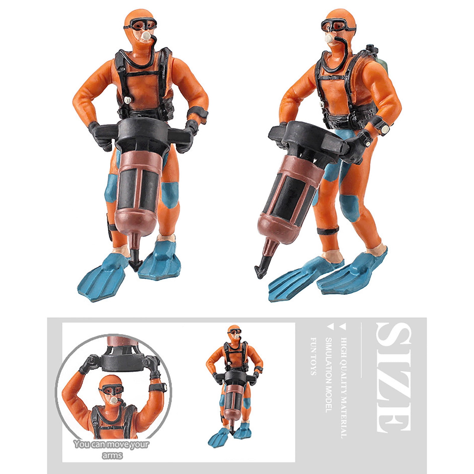 Nomeni Home Decor Miniature Diver Figurines Models People Set Mini ...
