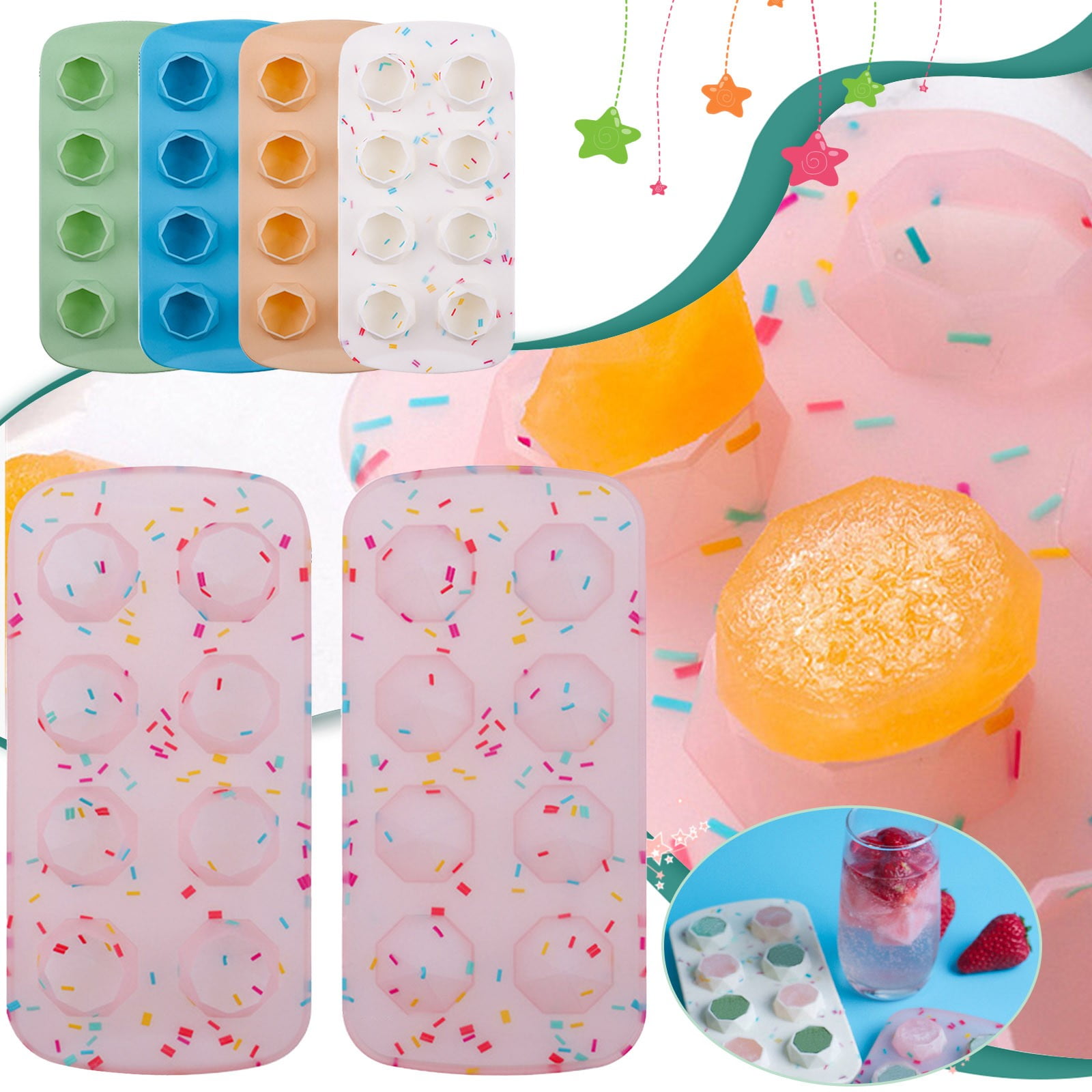 Nomeni Ice Molds Clearance, Easy Release Silicone & Flexible 8 Ice Cube ...