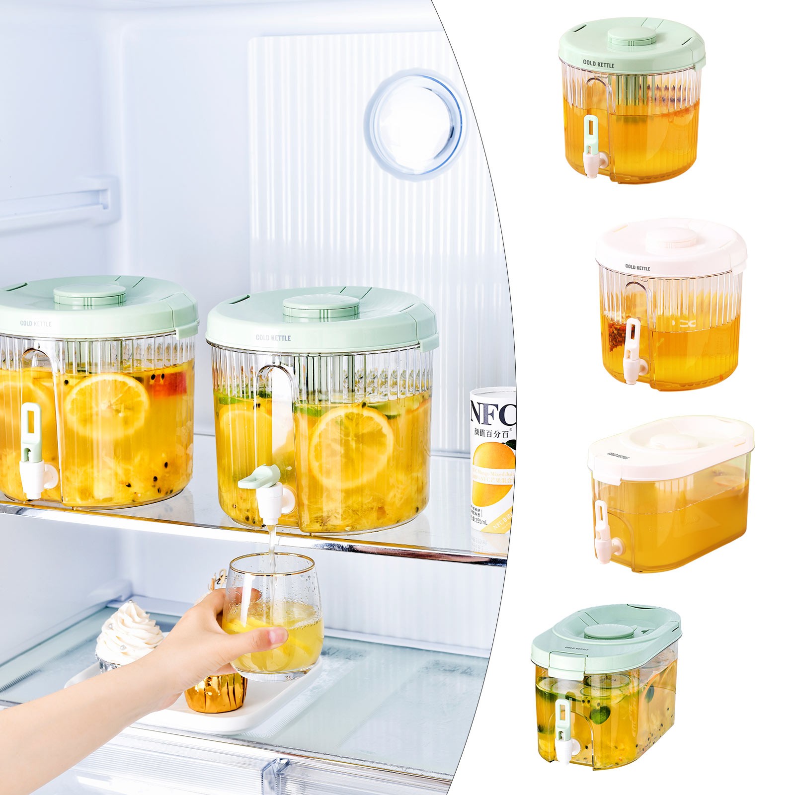 Nomeni Water Bottle Clearance, Large Capacity Cold Water Pitcher with Ice Guard and Removable ...