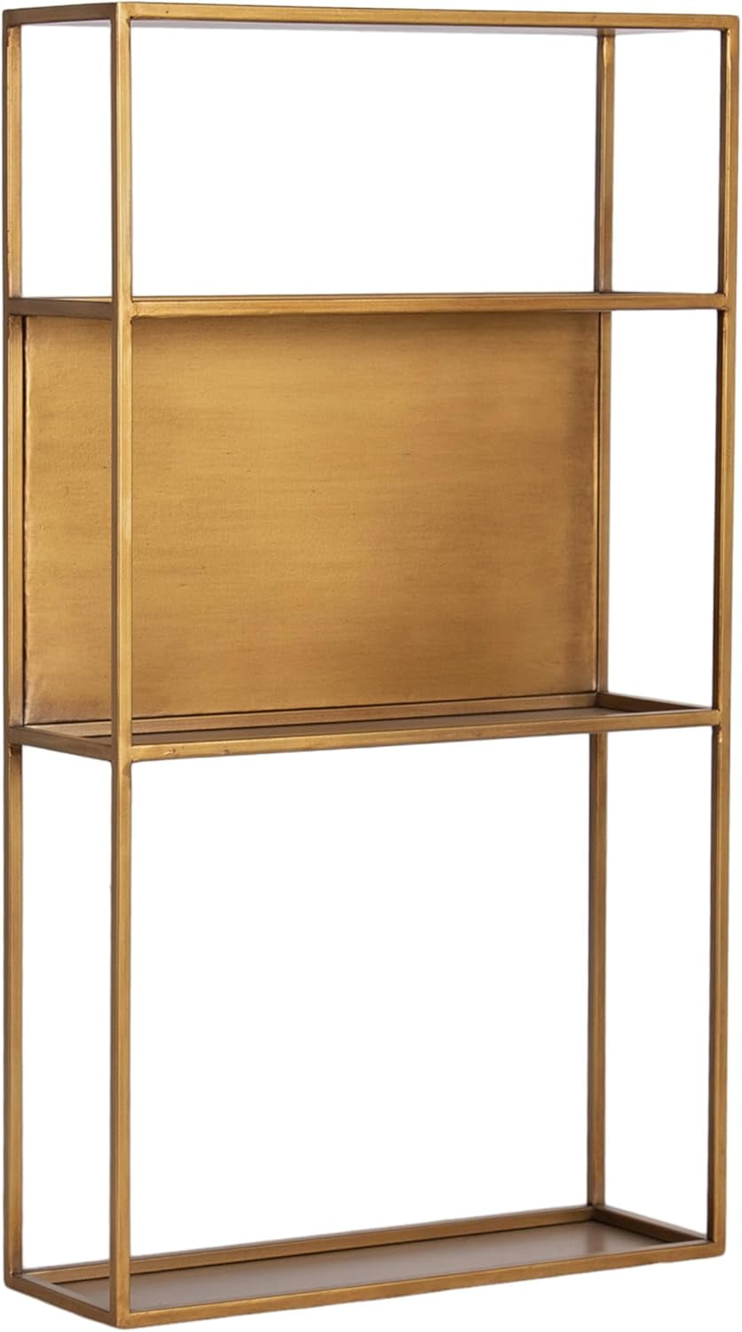 Nomi Modern Metal Bathroom Wall Shelf, 18 x 6 x 32, Gold, Contemporary ...