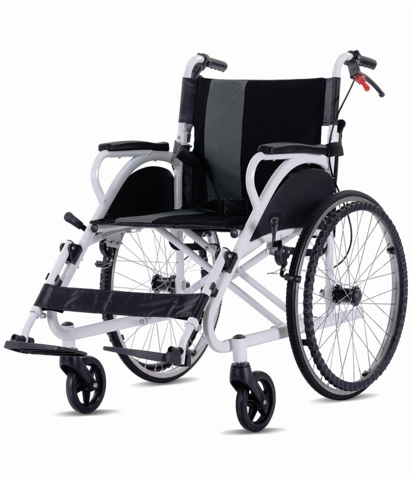 NOMIGO Transport Wheelchair Study Wheelchair for Adults 21-Inch Large ...