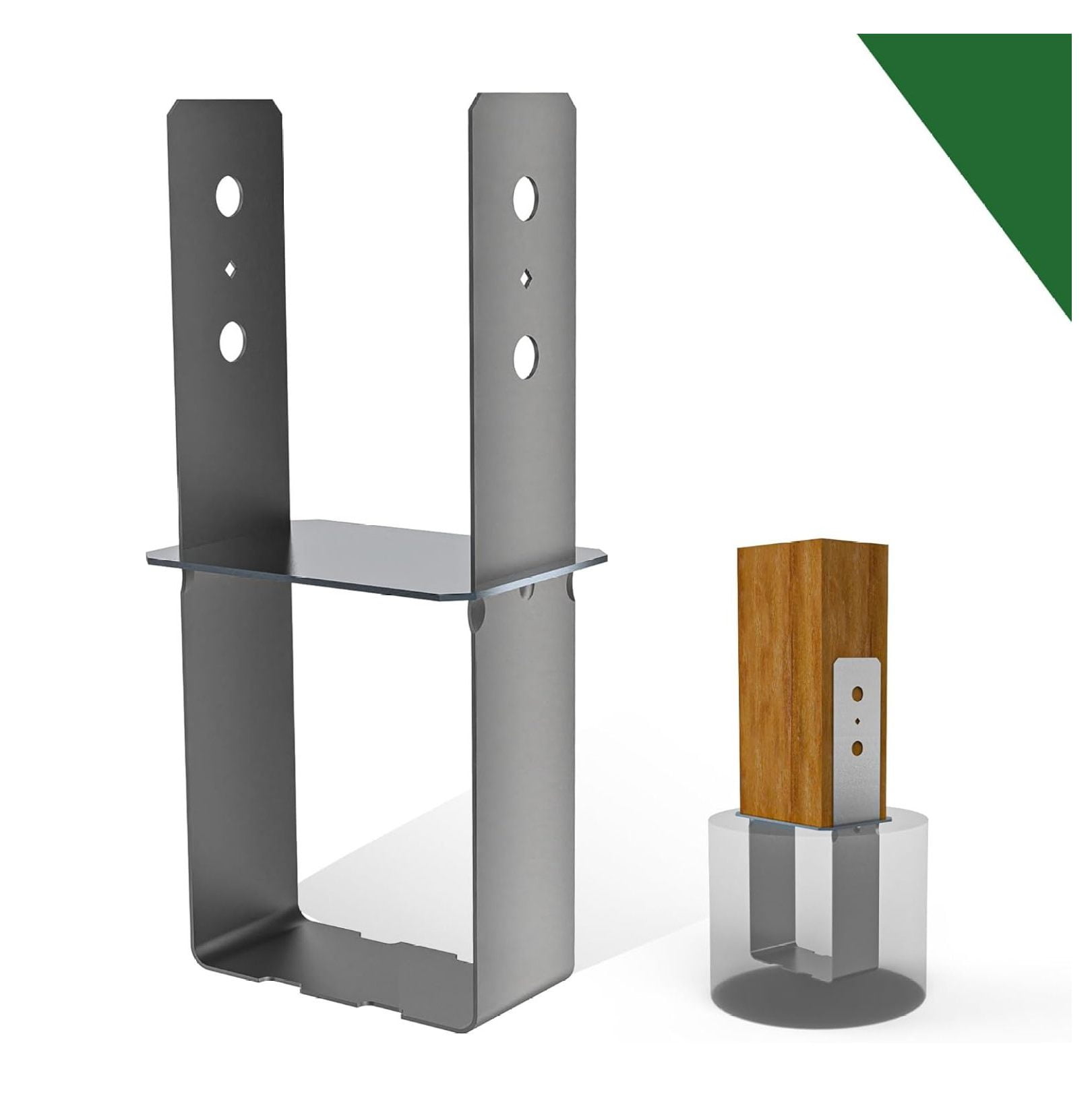 Nominal 6x6 Post Base for Concrete, 6 Pcs U Shape Post Anchor，Heavy ...