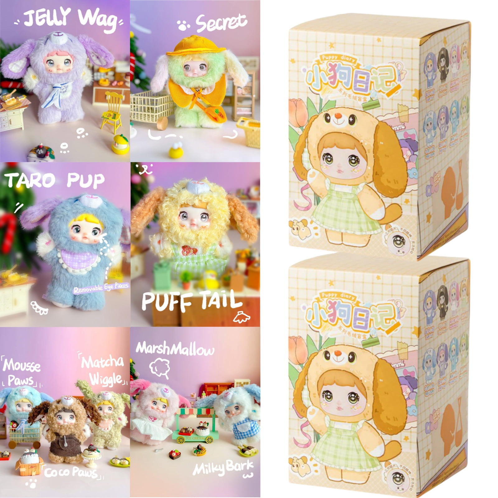 Nommi Blind Box Plush Figures, 6.69'' Nommi Puppy Diary Series Plush ...