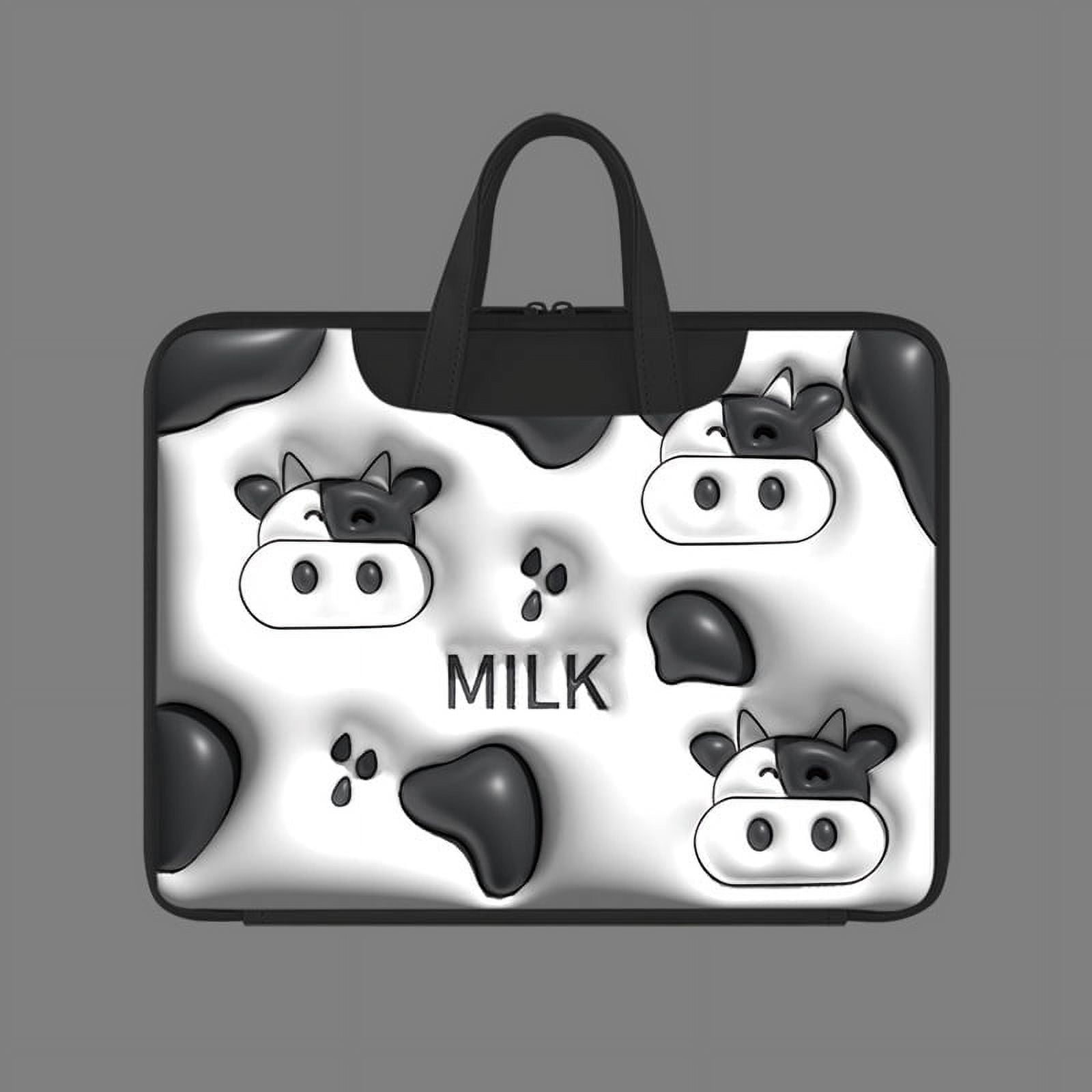 Non-3D Graphic Cartoon Cow Pattern Laptop Bag for 15.6-Inch Laptops ...