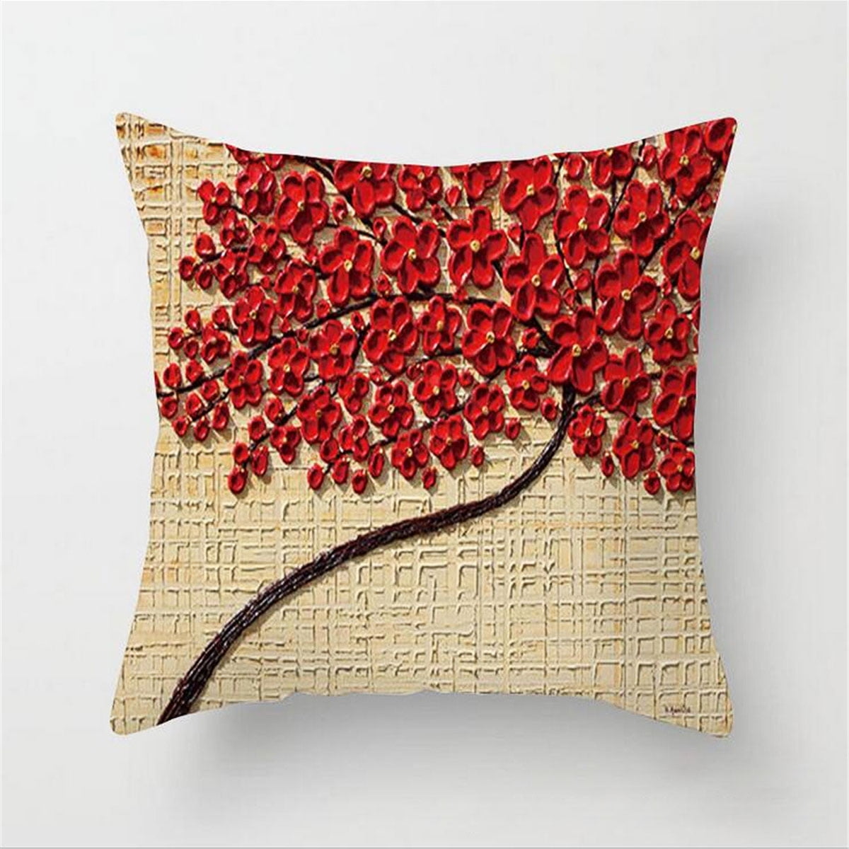 Non-3D Printed Oil Painting Tree Decorative Pillow Covers Abstract ...