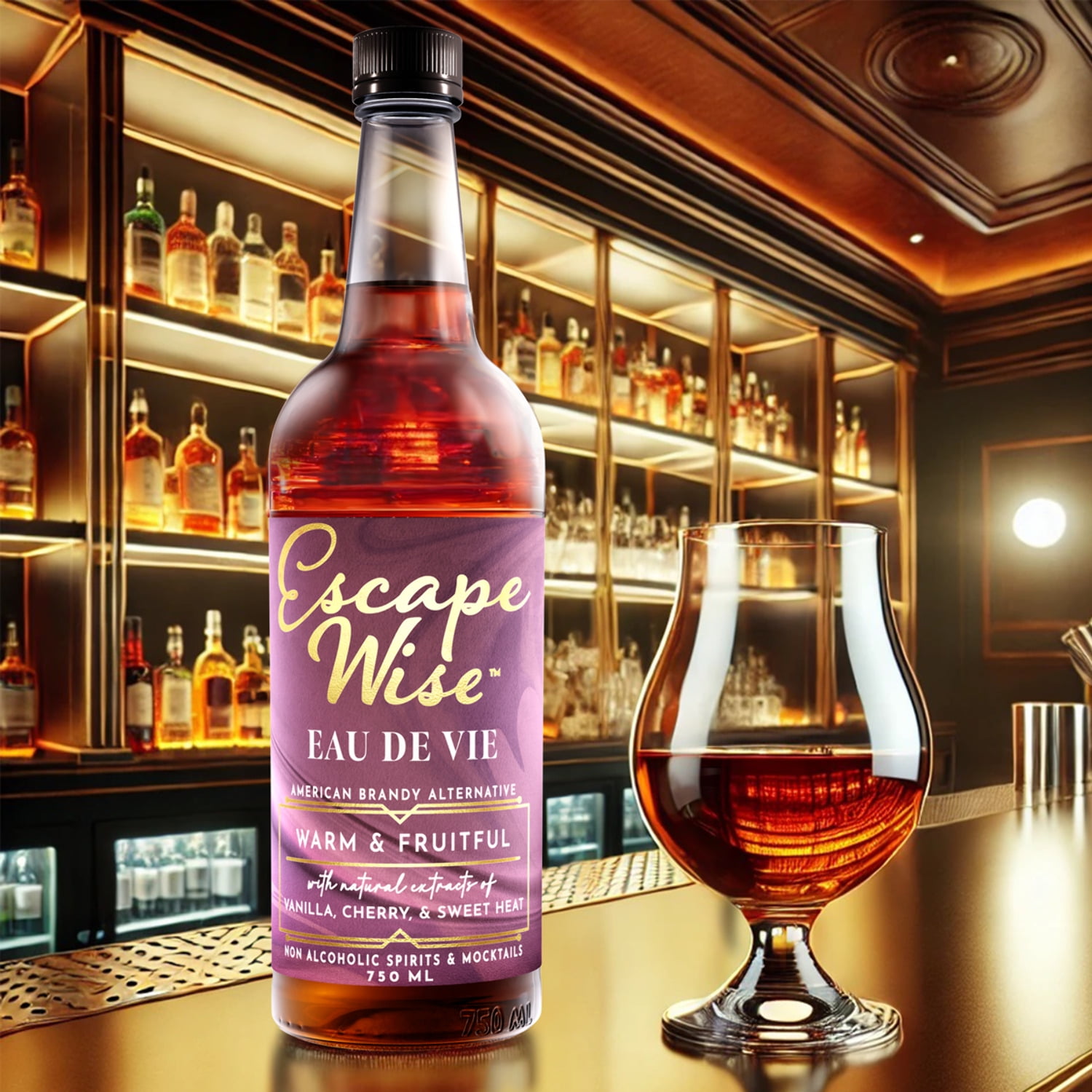 ESCAPE WISE Eau de Vie American Brandy Non-Alcoholic 750ML| World ...