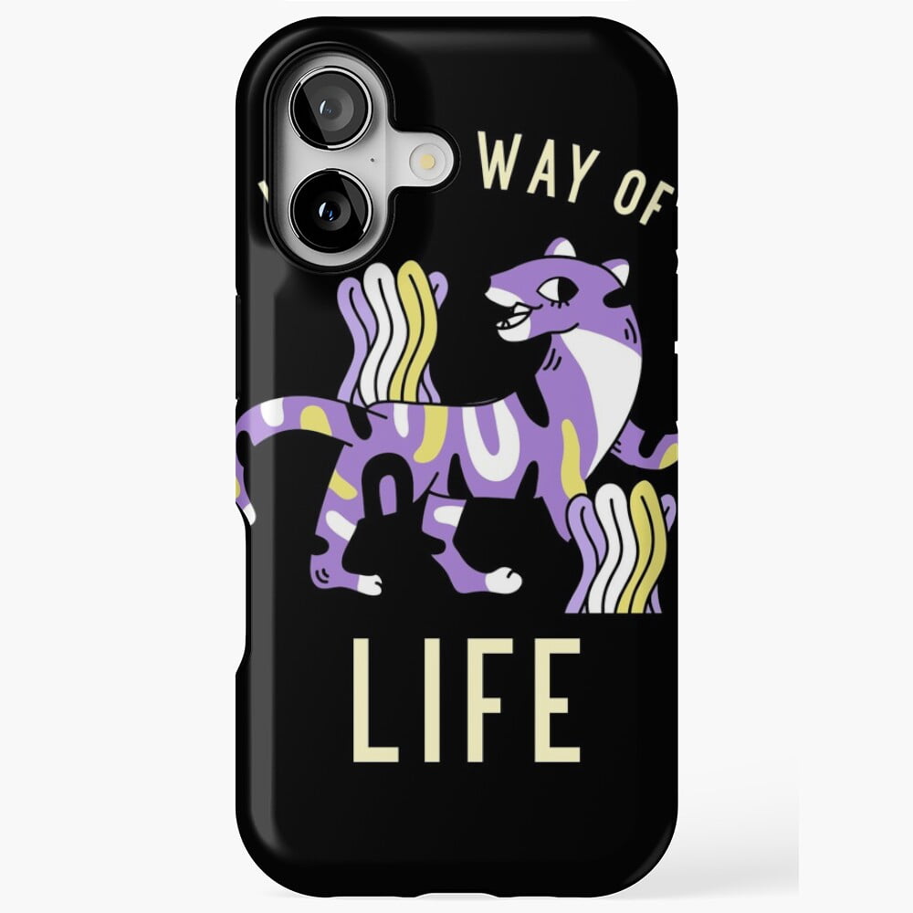 Non Binary Cat Mauve Yellow Purple Pride Flag Cartoon iPhone 17 through ...