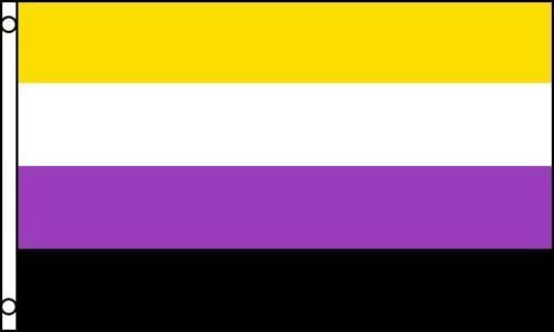 Non-Binary Flag 3x5 ft NB Pride Genderqueer GQ Banner Sign Gender ...
