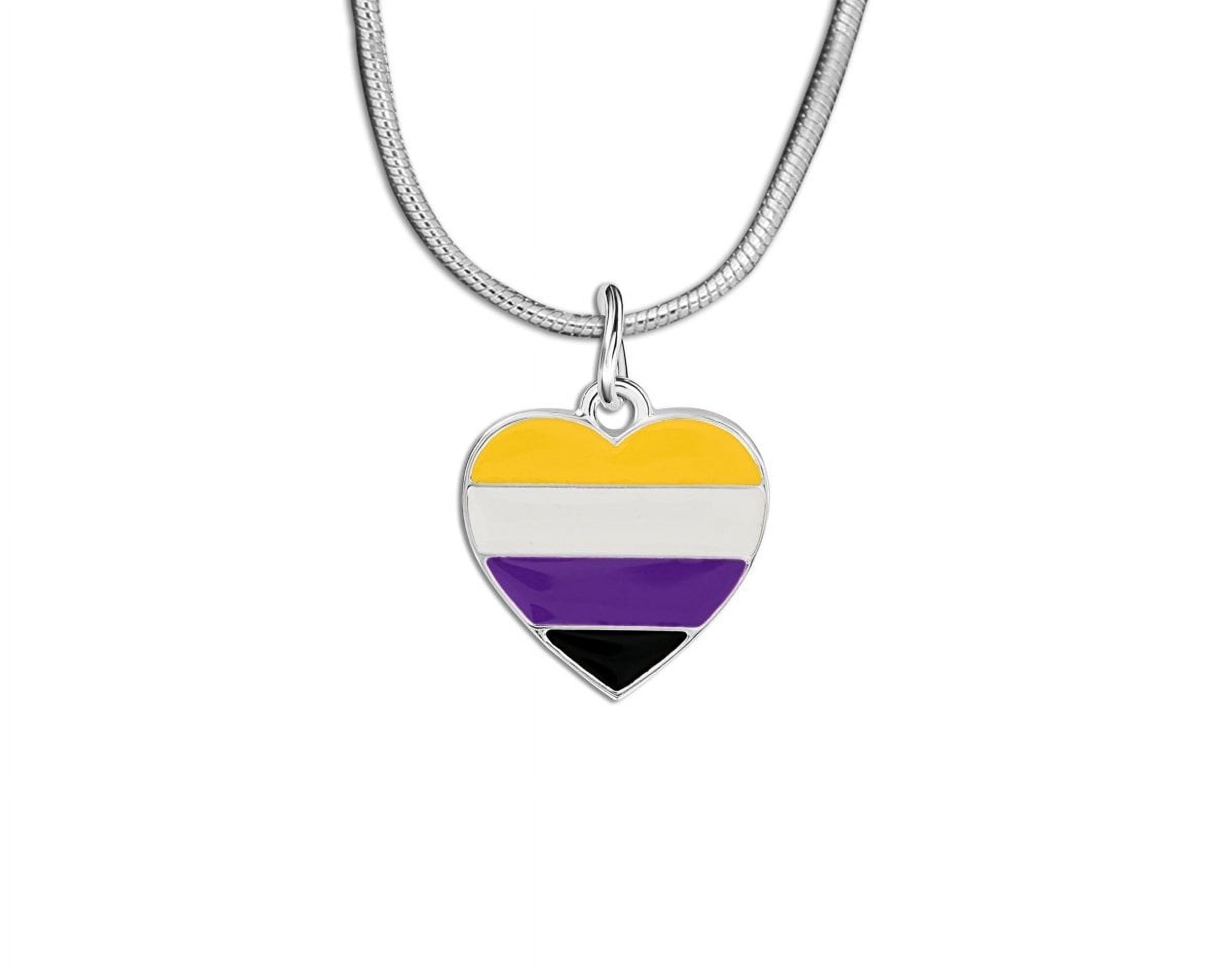 Non-Binary Flag Heart Necklace - Walmart.com