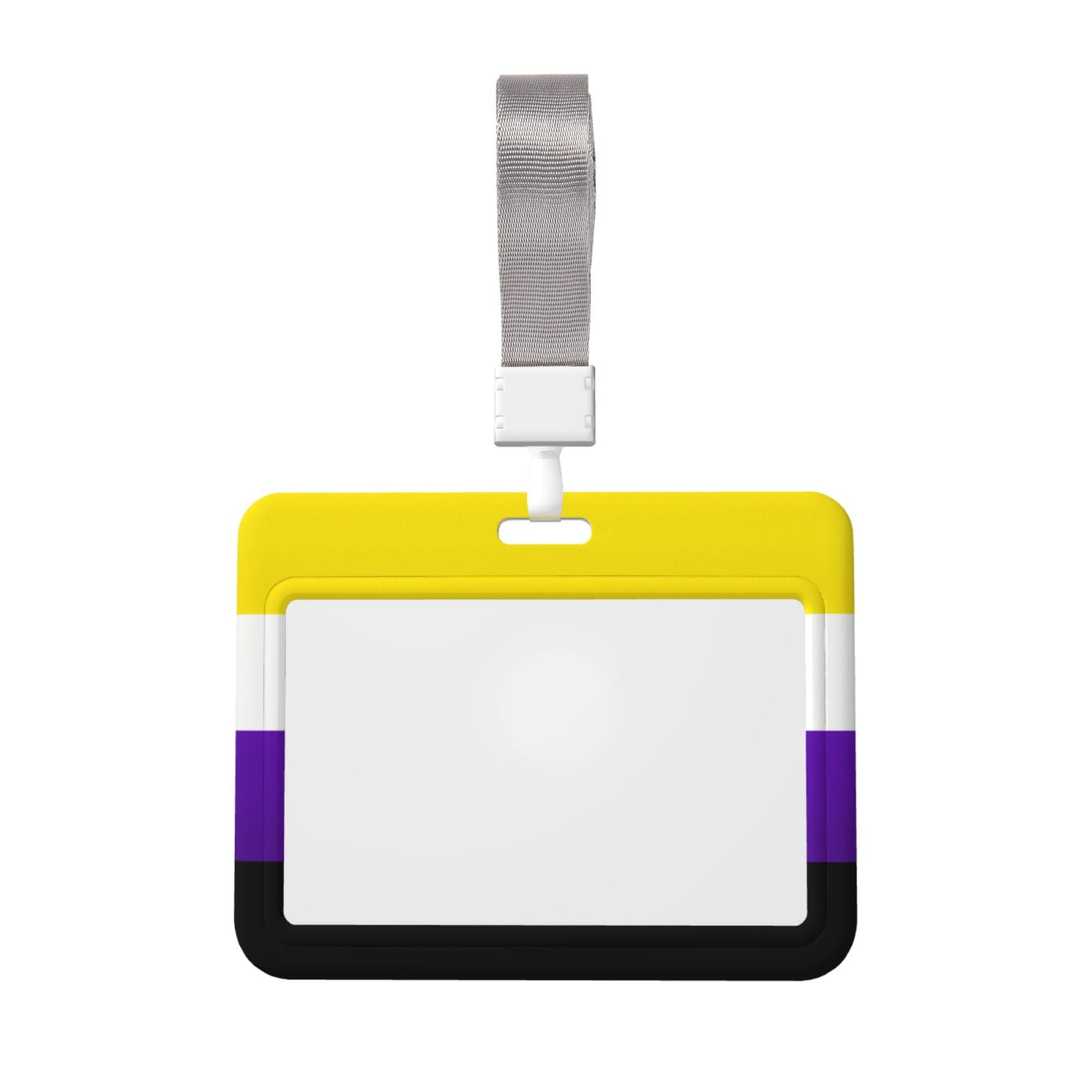 Non-Binary Pride Flag Badge Holder with Lanyard Horizontal ID Card ...