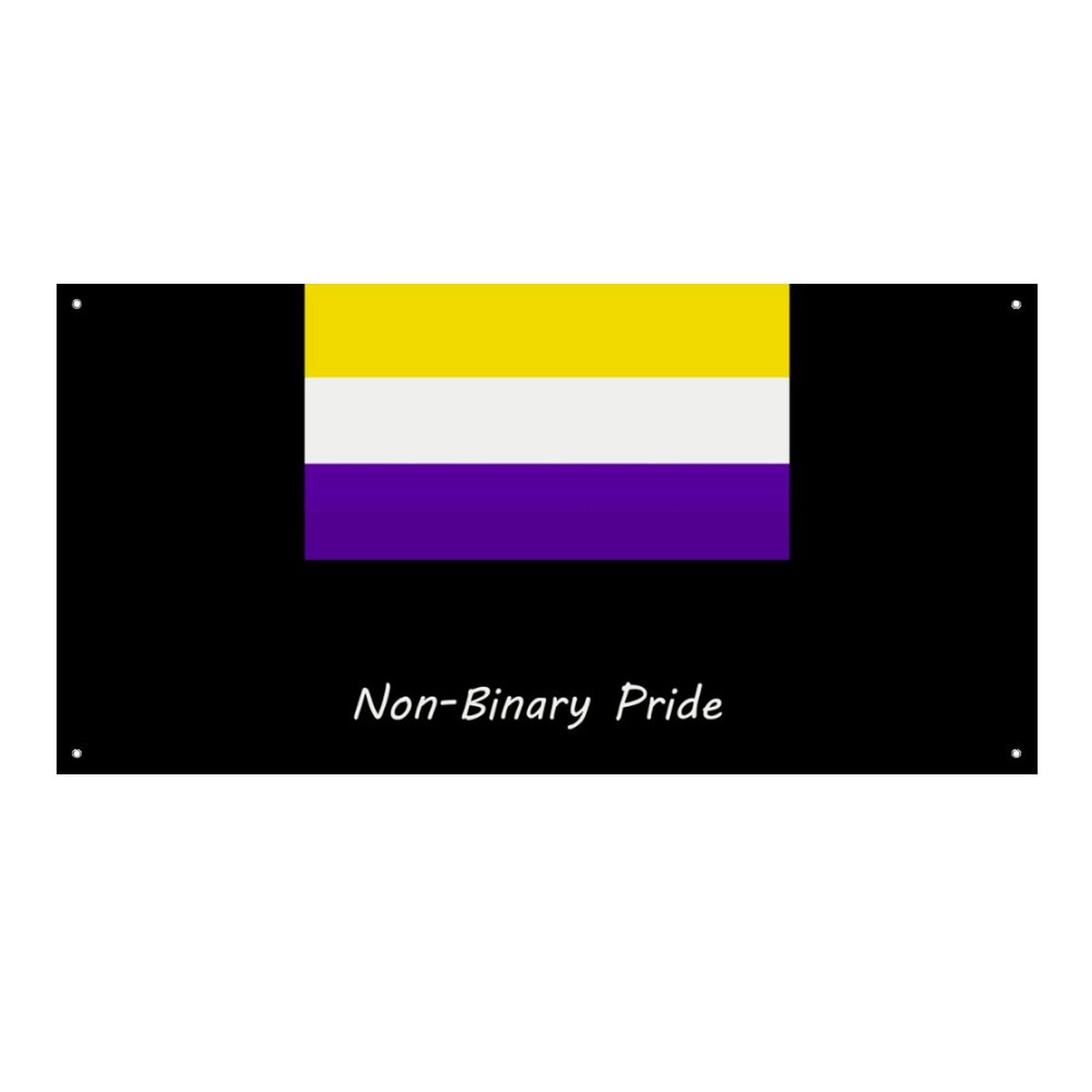 Non-Binary Pride Flag Banners Flag Hanging Backdrop Sign Wall Decoration And Supplies For Party ...