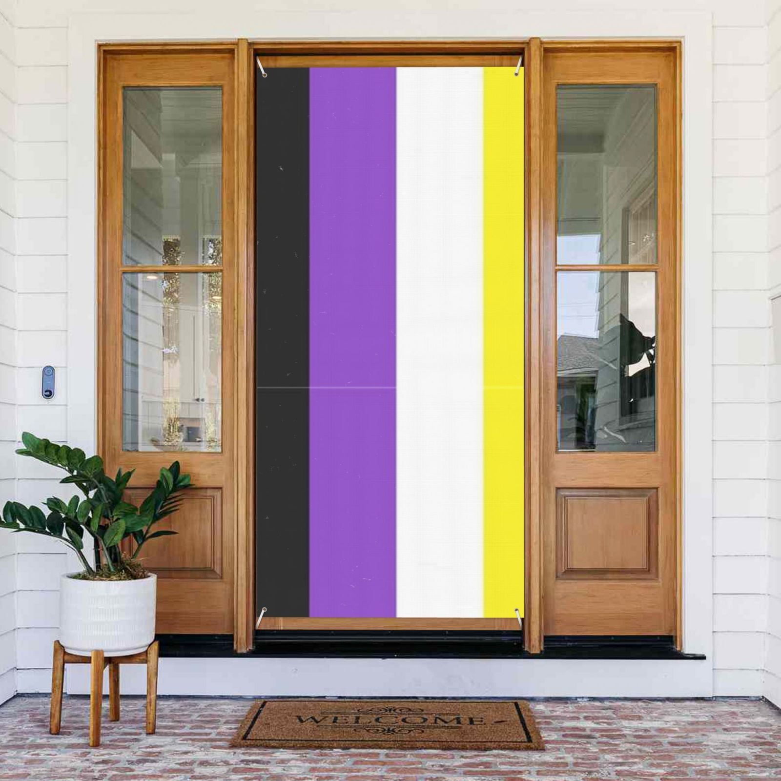 Non Binary Pride Flag Door Cover Decoration Backdrop Banner Porch Sign ...