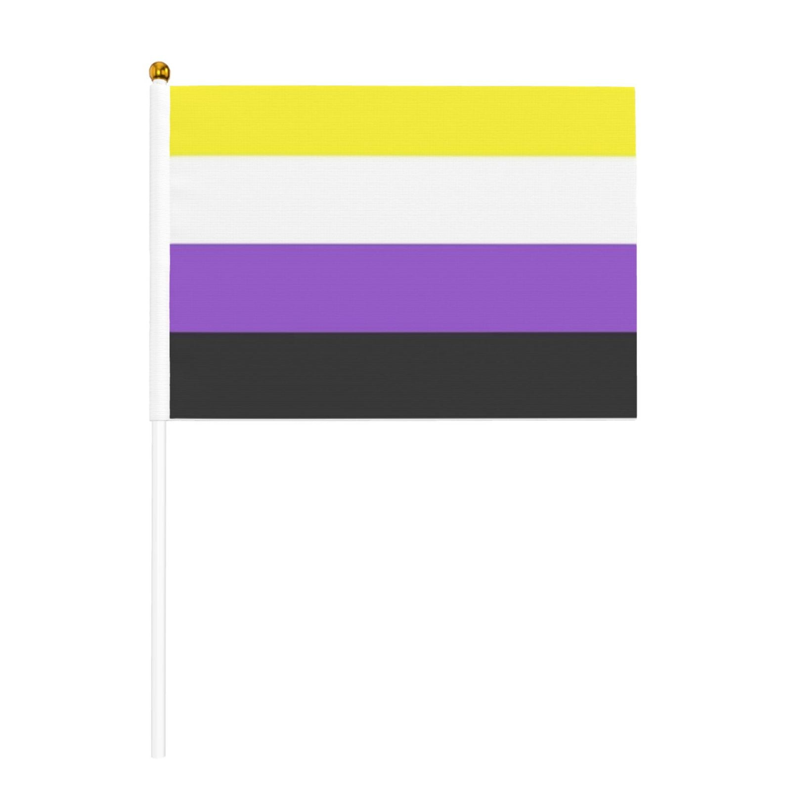 Non Binary Pride Flag Flag Small Mini Hand Held Flags Small Miniature Flags 5.5x8.2 Inch,6 Pack ...