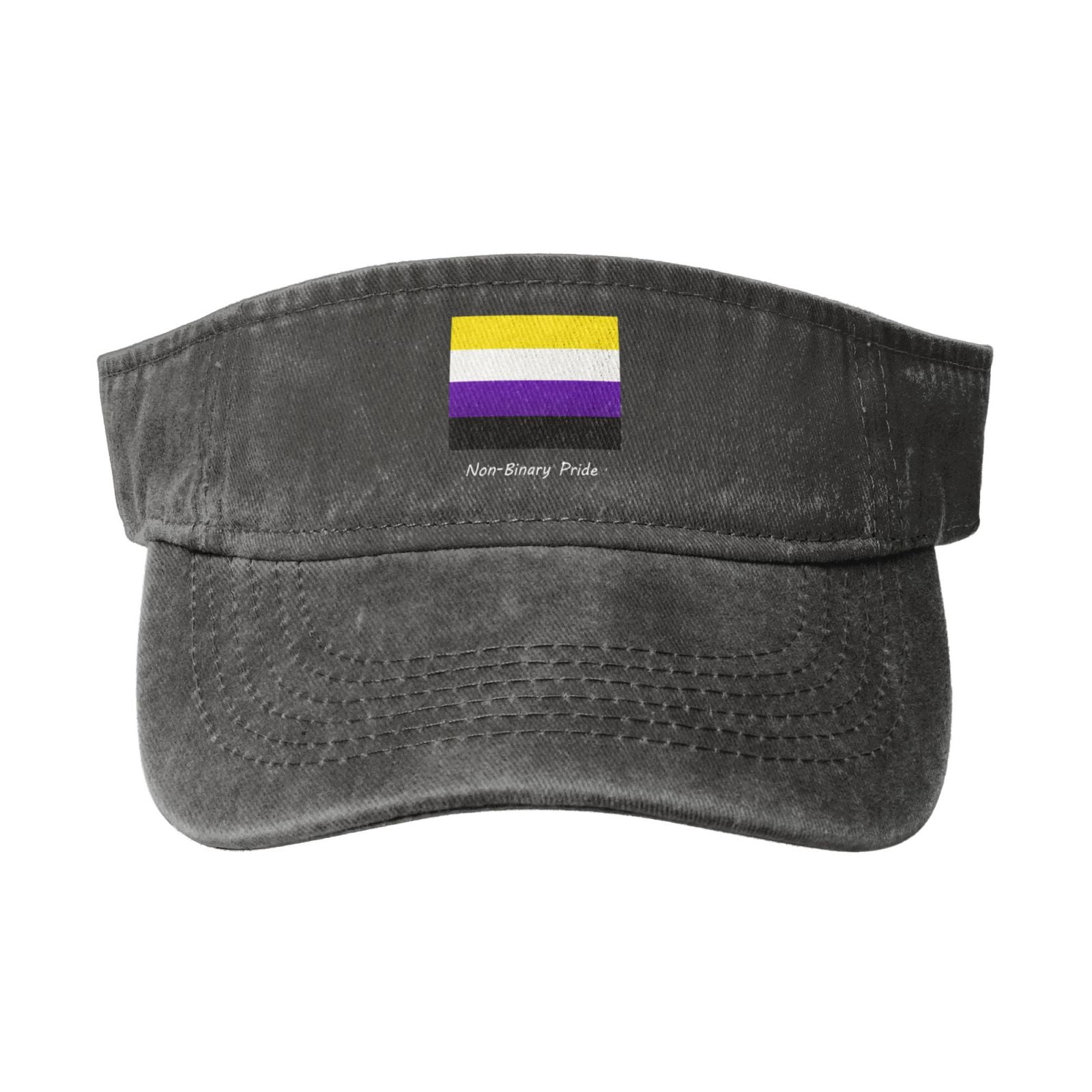 Non-Binary Pride Flag Hats Cotton Ball Caps Empty Top Baseball Sun Cap ...