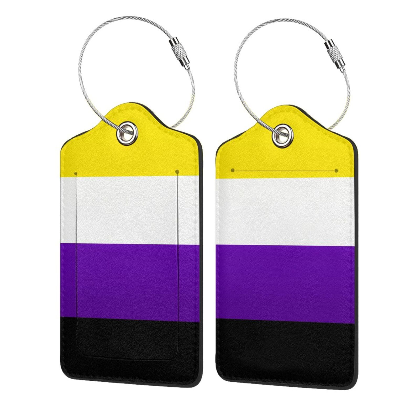 Non-Binary Pride Flag Luggage Tags for Suitcase PU Privacy Cover ID ...
