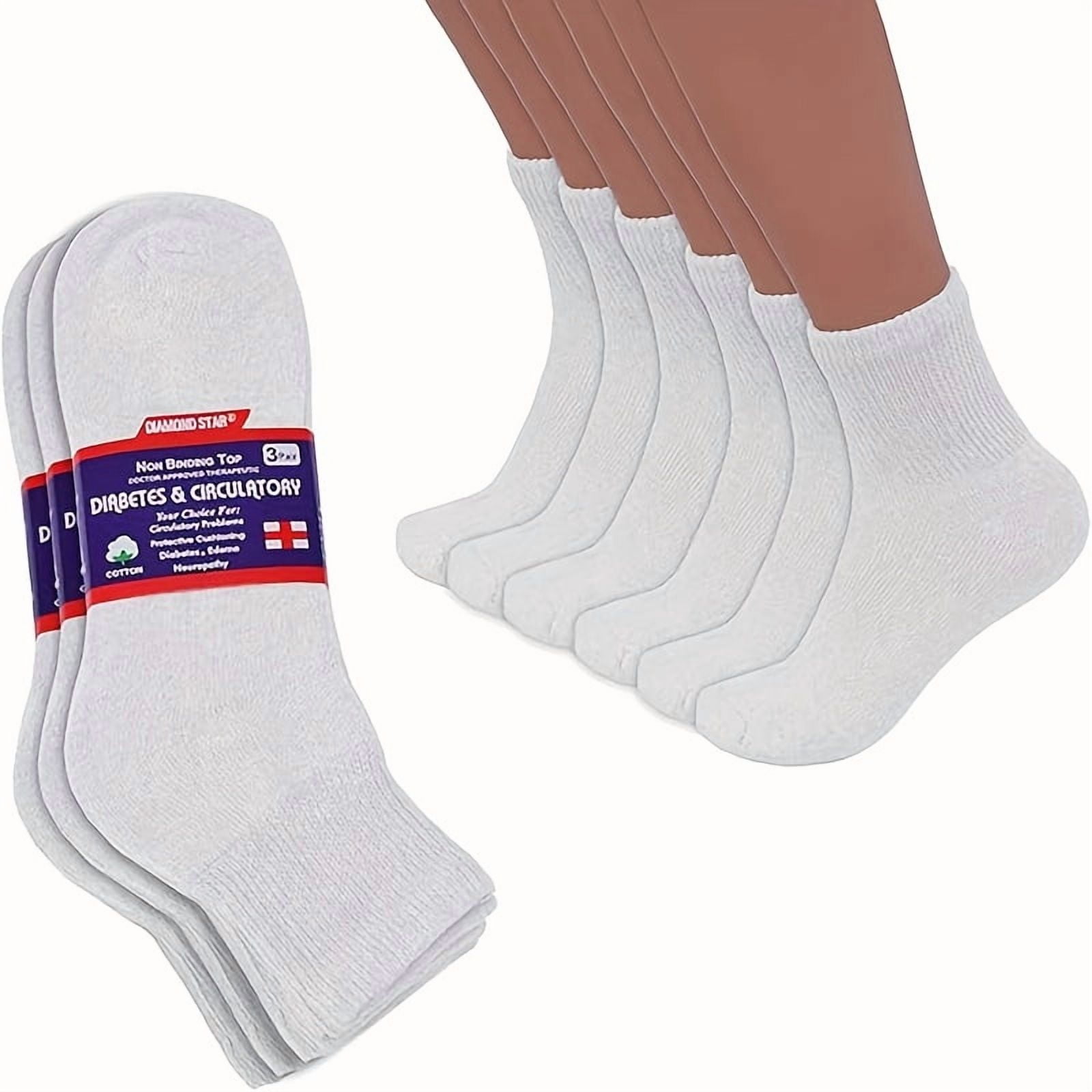 Non-Binding Diabetic Socks (6 Pairs) Moisture-Wicking Cushioned Sole ...