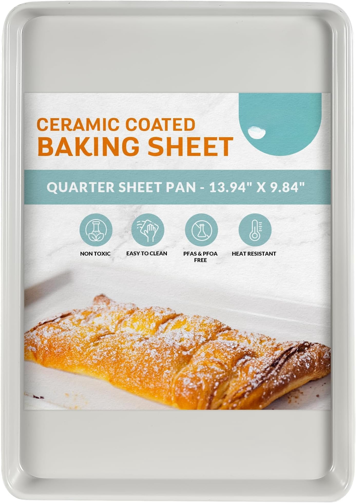 Non- Ceramic Baking Sheet - Slick & Ceramic Coating, PTFE & PFOA Cookie ...