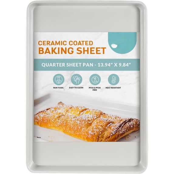 Non- Ceramic Baking Sheet - Slick & Ceramic Coating, PTFE & PFOA Cookie ...