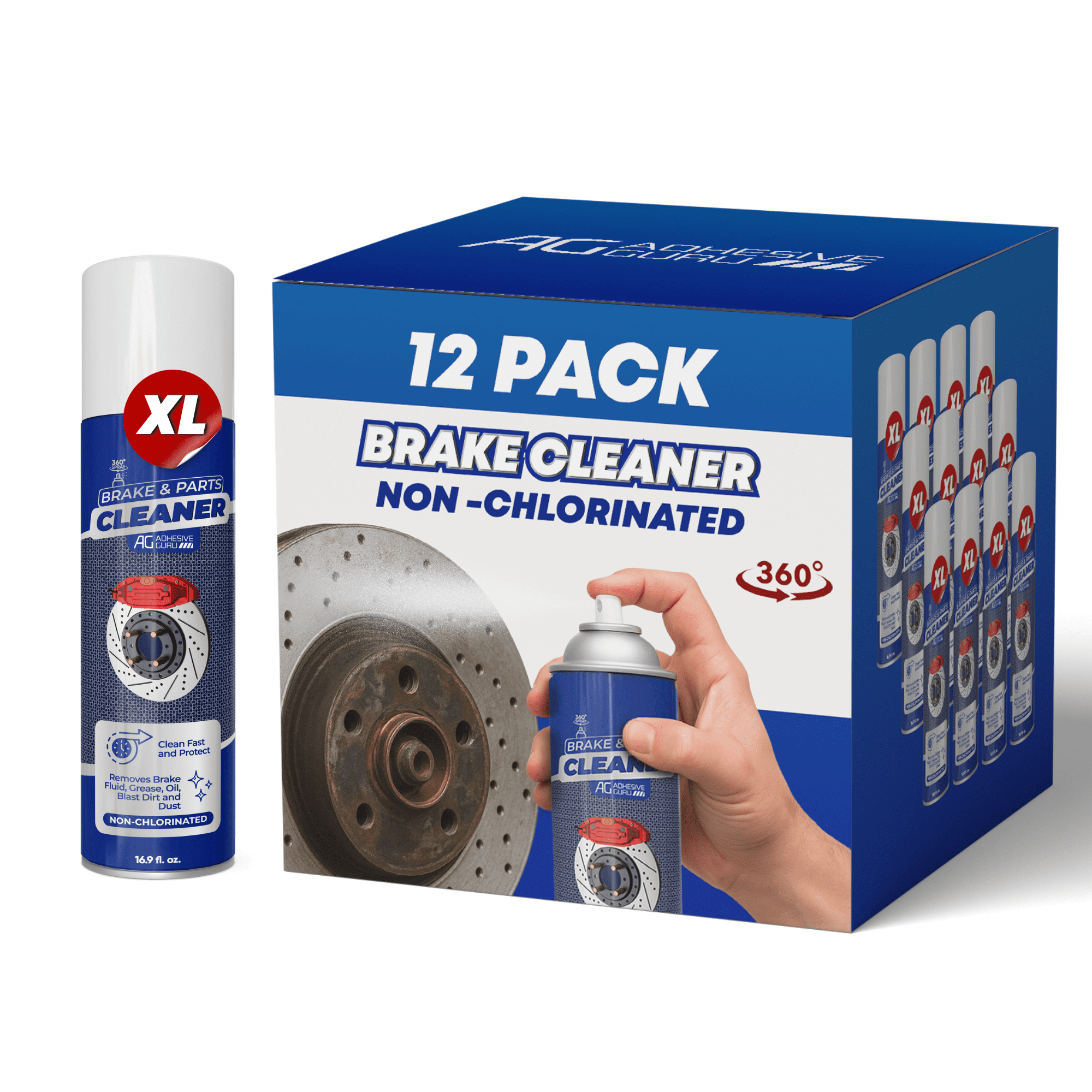 Non-Chlorinated Brake Cleaner & Degreaser 12-Pack, Fast-Drying Parts ...