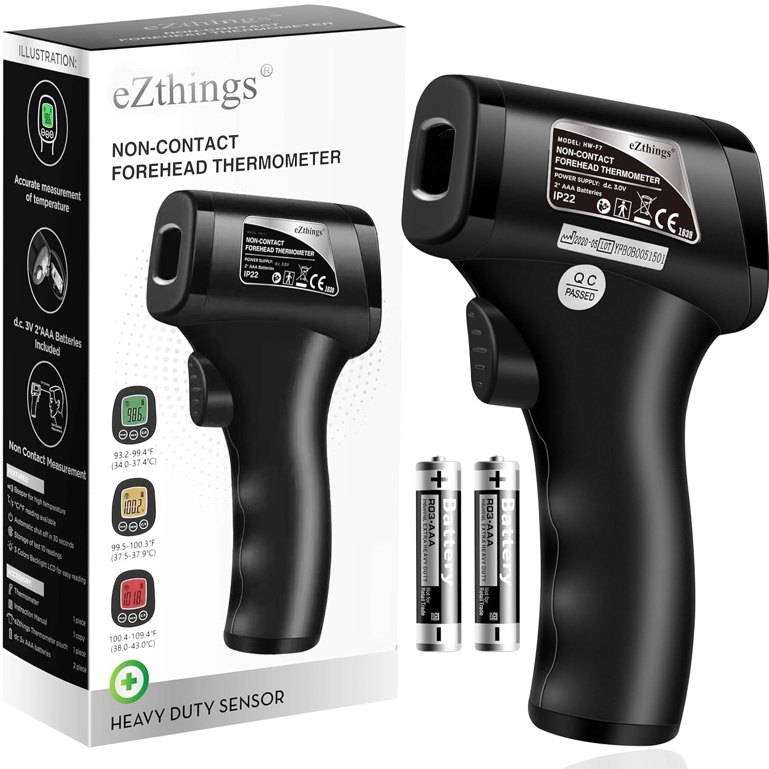 Non-Contact Medical Screening Forehead Thermometer for Physician ...