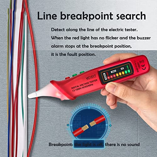 Non-Contact Voltage Tester with Adjustable Sensitivity Live Wire Check ...