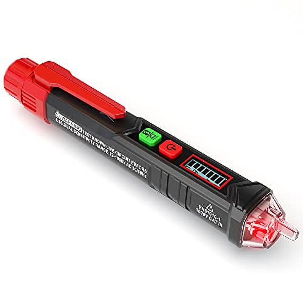 Non-Contact Voltage Tester with Dual Range AC 12V-1000V/48V-1000V, Live ...
