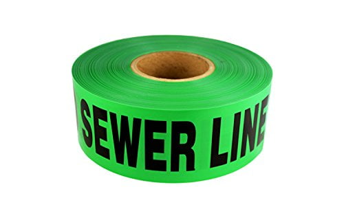 Non-Detectable Underground Tape (3" x 1000' (8 Roll/Case), Caution Buried Sewer Line Below ...