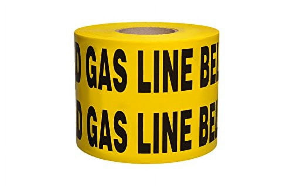 Non-Detectable Underground Tape (6" x 1000' (4 Roll/Case), Caution Buried Gas Line Below (Yellow ...