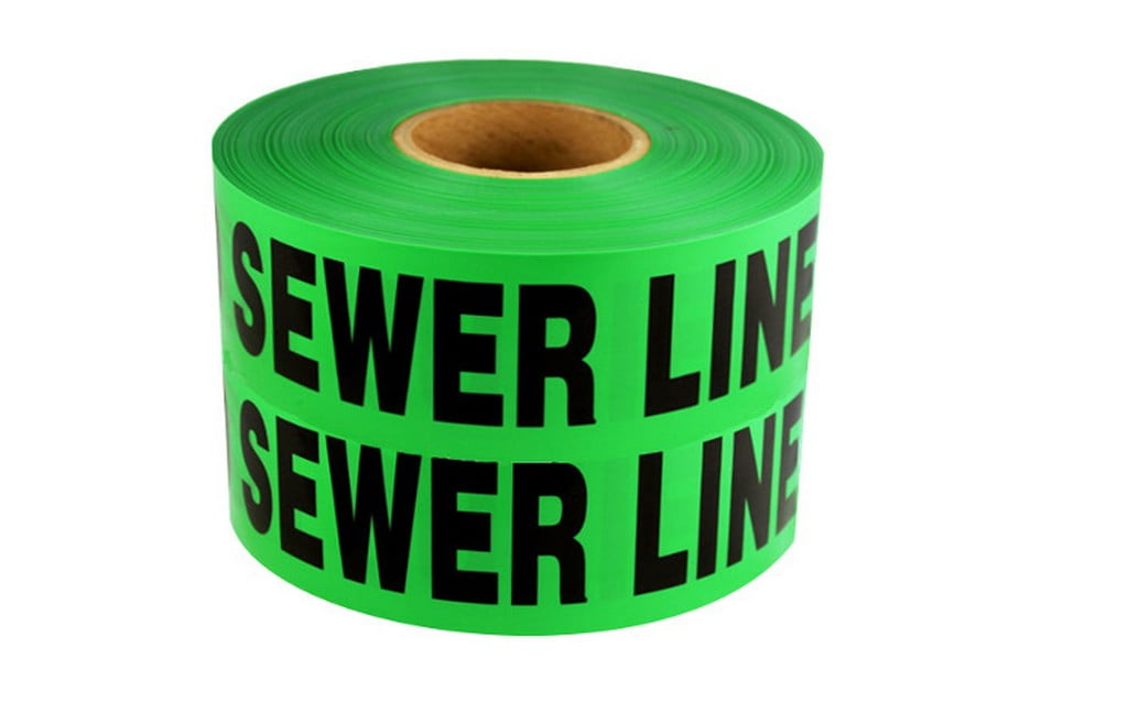 Non-Detectable Underground Tape - Caution Buried Sewer Line Below - 6 ...