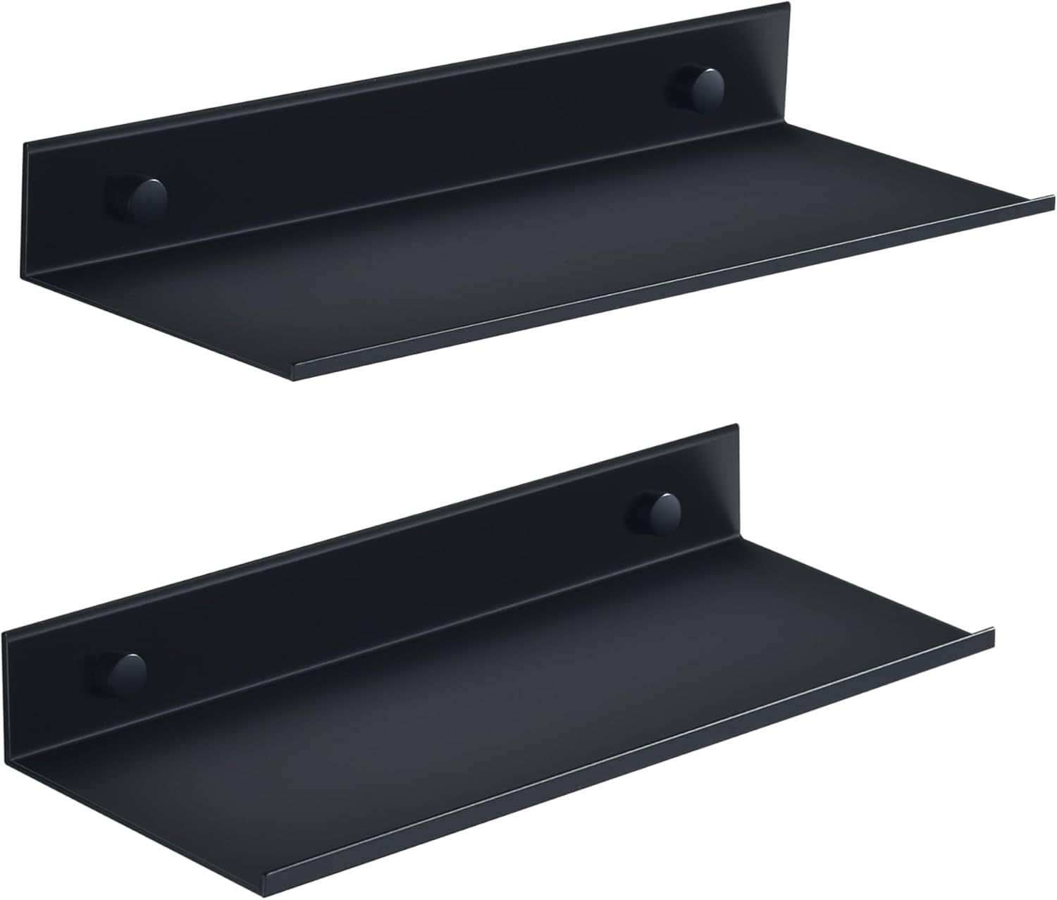 Non Drilling Bathroom Shelf, 2 Black Wall Shelves, 30Cm Metal Shower ...