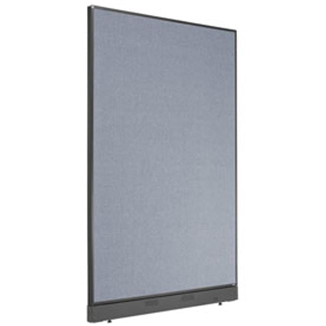 Non-Electric Office Partition Panel with Raceway - Blue - 48.25 x 76 in ...