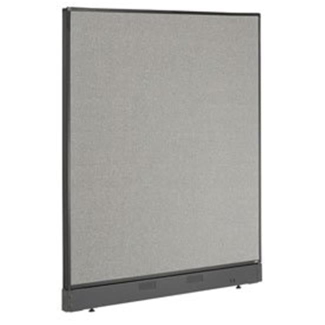 Non-Electric Office Partition Panel with Raceway - Gray - 48.25 x 46 in ...
