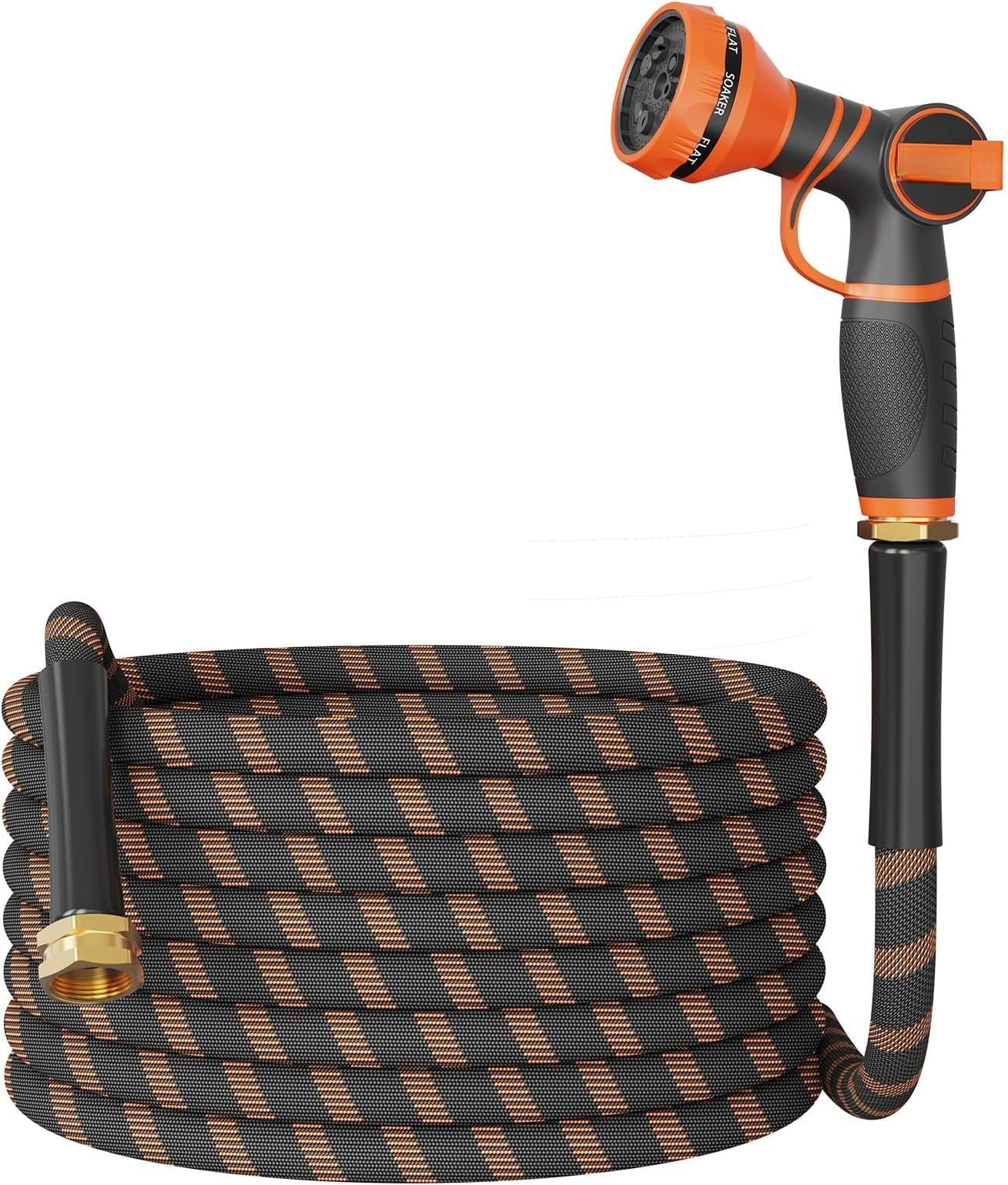 Non-Expandable Garden Hose 50FT 1/2" Lightweight Flexible Water Hoses ...