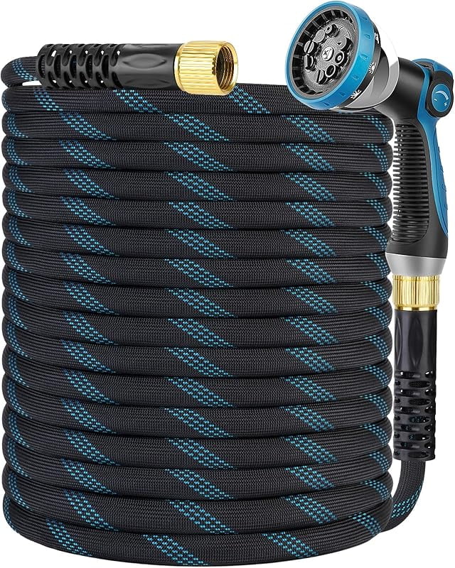 Non-Expanding Garden Hose 100 ft, Kink Free Flexible Water Hose with 10 ...