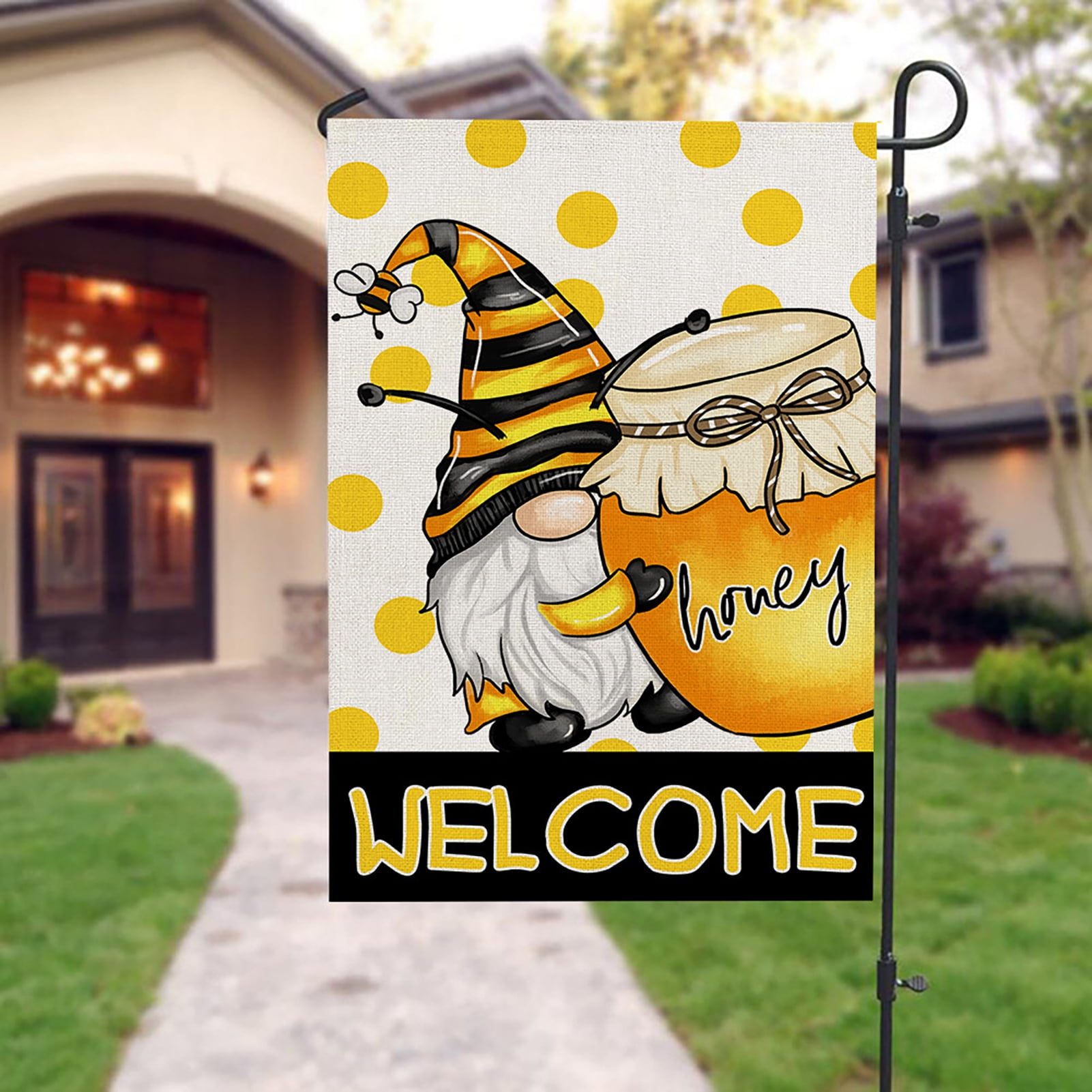 Non-Fading Bee and Sunflower Printed Garden Flag - Polyester Linen ...