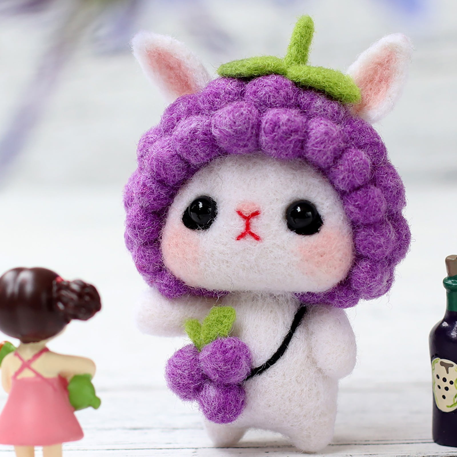 Non Finished DIY Felting Wool Rabbit Doll,Handmade Craft Material ...