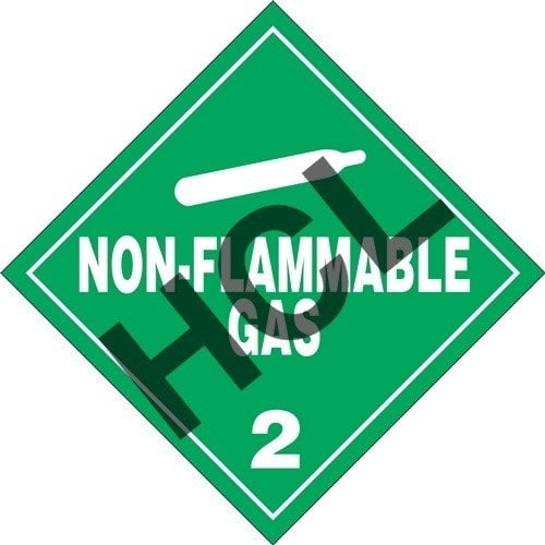 Non-Flammable Gas 2-10.75" x 10.75" Vinyl DOT Hazmat Placard (Pack of ...