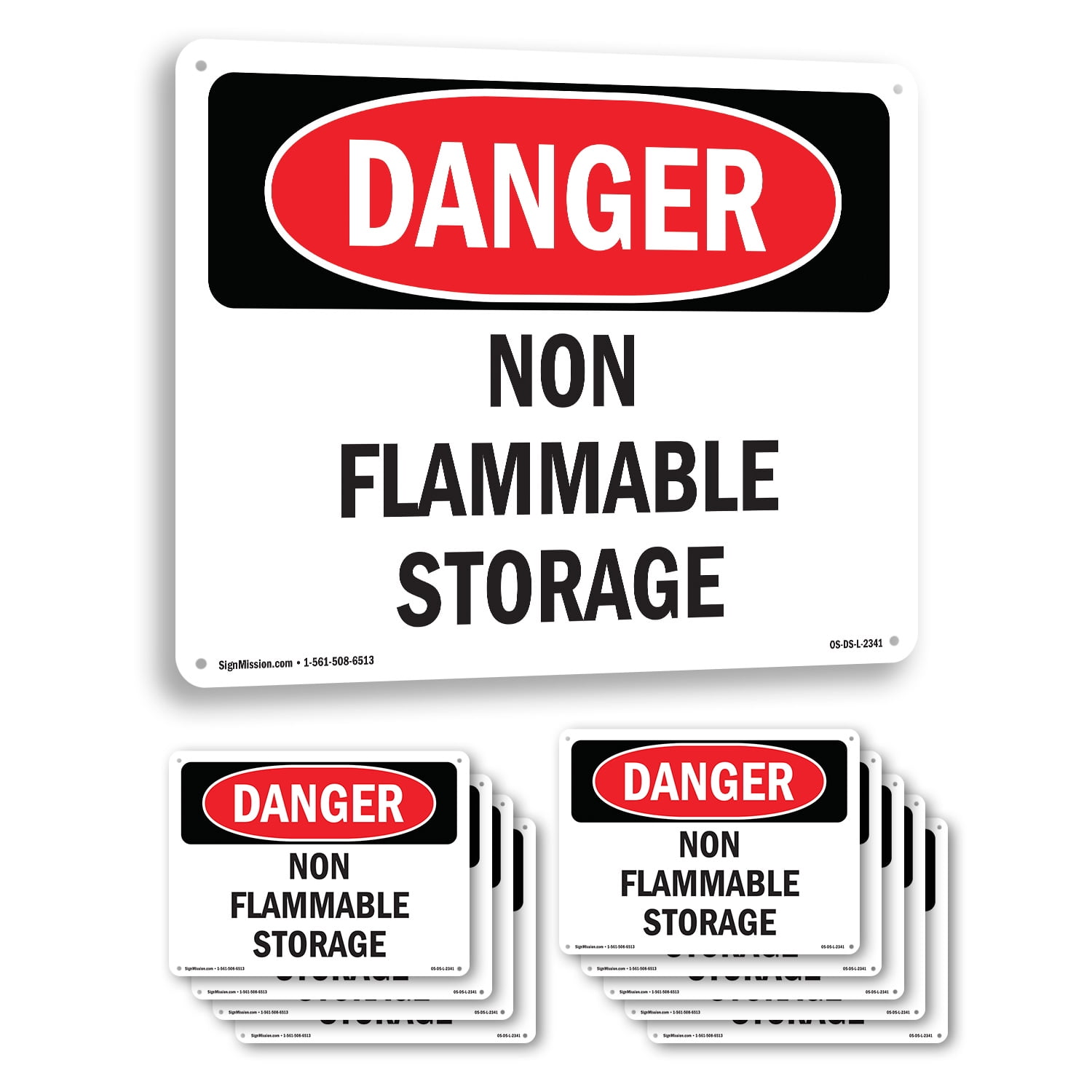 Non Flammable Storage OSHA Danger Rigid Plastic Sign 24 Inch x 18 Inch ...