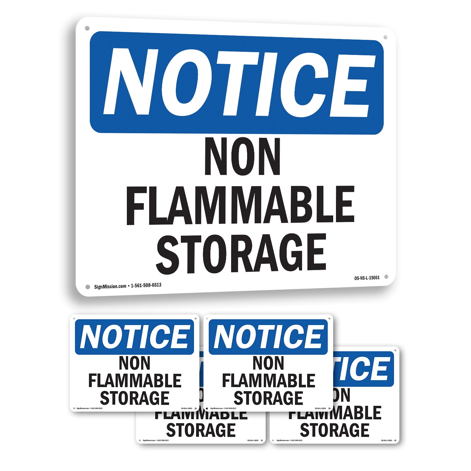 Non Flammable Storage OSHA Notice Rigid Plastic Sign 24 Inch x 18 Inch ...