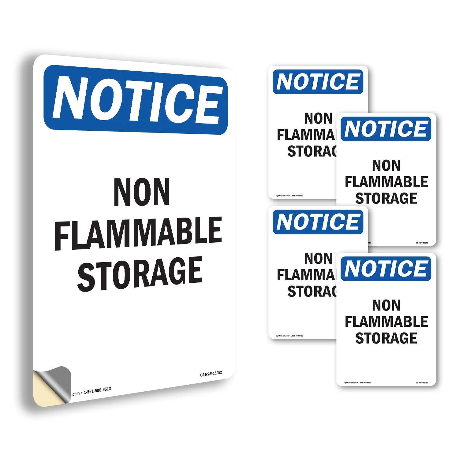 Non Flammable Storage OSHA Notice Vinyl Decal Label 10 Inch x 7 Inch ...
