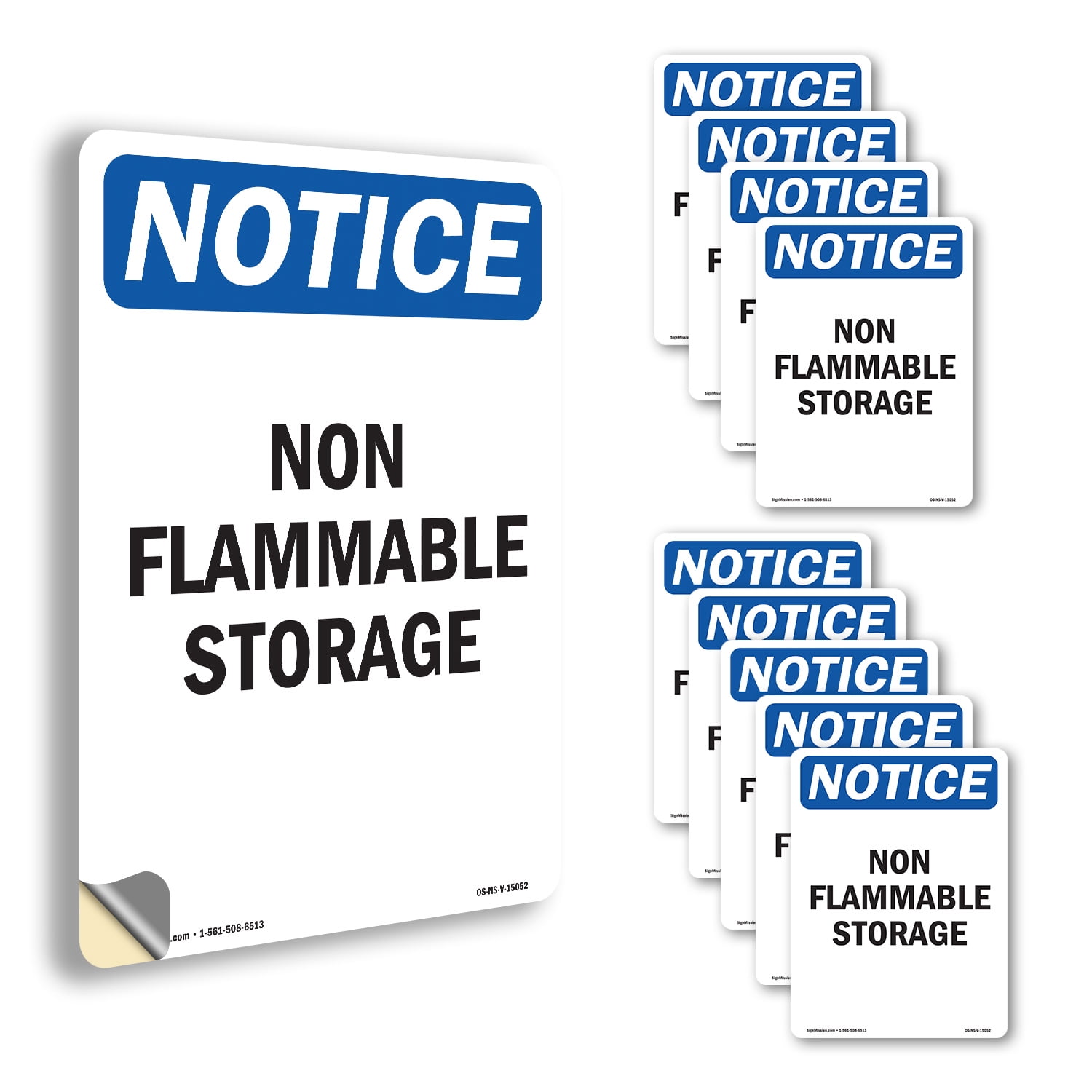 Non Flammable Storage OSHA Notice Vinyl Decal Label 18 Inch x 12 Inch ...