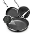 Non Frying Pans Set, Hybrid Skillet Set Nonstick (8+10+12inch), Pans ...