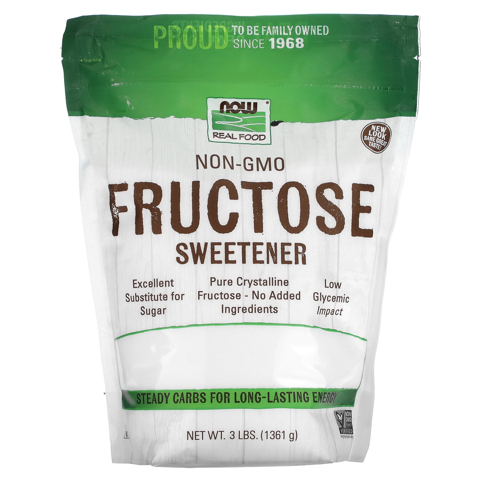 NOW Fructose Sweetener, Pure Crystalline Fruit Sugar, 3 lbs, Kosher ...