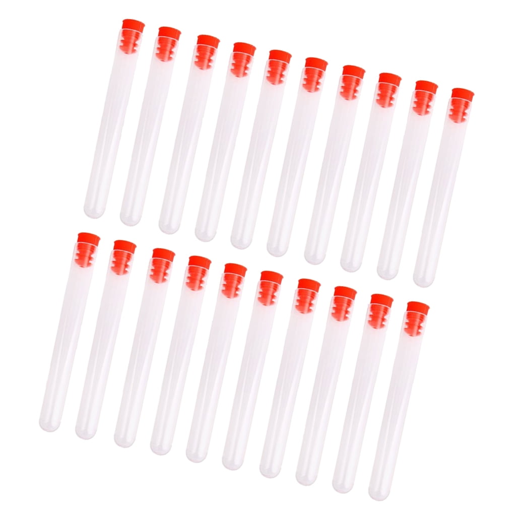 ROSENICE Mini Test Tubes Red Plastic For Laboratory Use 20Pcs 3.94X0 ...