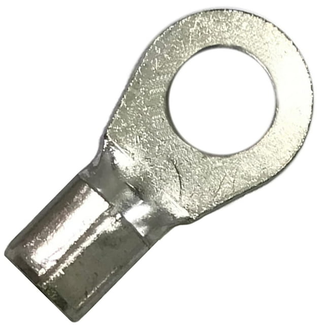 Non-Insulated 6 AWG Gauge 3/8" Stud Ring Terminal Uninsulated Electrical Wire Crimp Connector ...